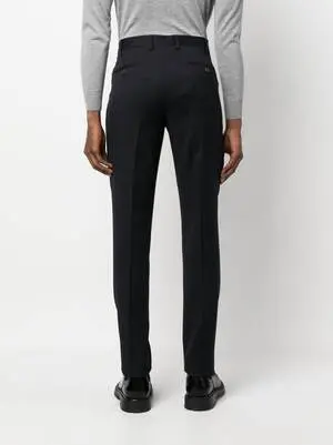 LARDINI Straight-leg Wool Trousers - Blue
