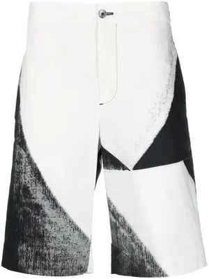 Alexander McQueen Abstract-print Bermuda Shorts - White