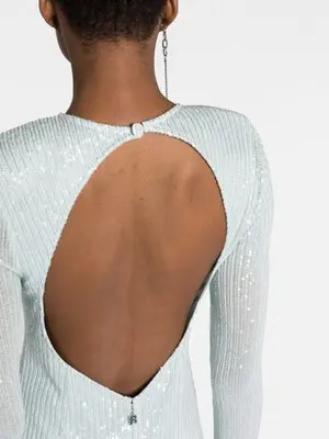 ROTATE BY BIRGER CHRISTENSEN Sequin-embellished Open-back Minidress