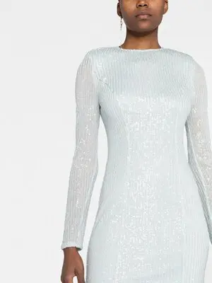 ROTATE BY BIRGER CHRISTENSEN Sequin-embellished Open-back Minidress
