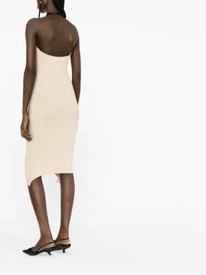 COURREGES Ribbed-knit Halterneck Dress