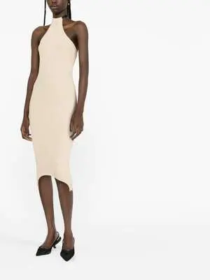 COURREGES Ribbed-knit Halterneck Dress