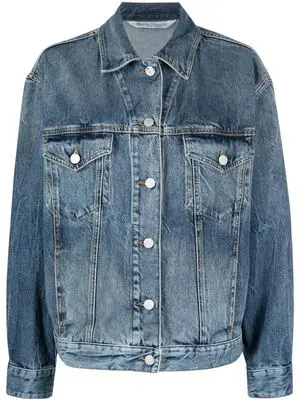 Palm Angels Sunrise-print Denim Trucker Jacket