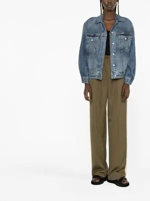 Palm Angels Sunrise-print Denim Trucker Jacket