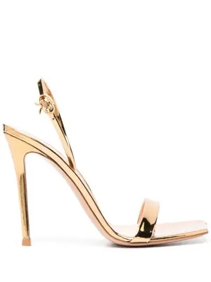 GIANVITO ROSSI Ribbon 105mm Stiletto Sandals - Gold