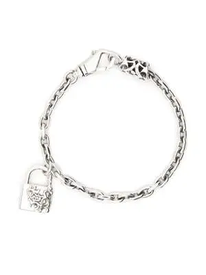 Emanuele Bicocchi Arabesque Padlock Chain Bracelet - Silver