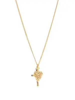 Emanuele Bicocchi Cross And Arabesque Heart Pendant - Gold