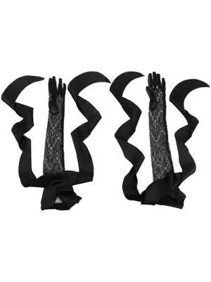 David Koma Lace Elbow-length Gloves - Black