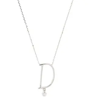 PERSEE Gold And Diamond Alphabet Necklace - White