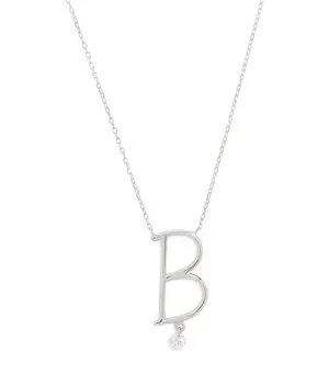 PERSEE Gold And Diamond Alphabet Necklace - White