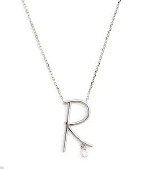 PERSEE Gold And Diamond Alphabet Necklace - White