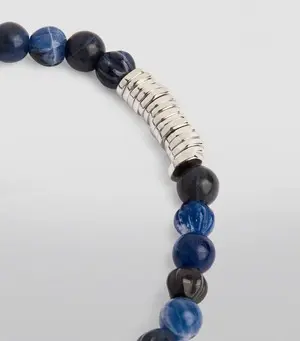 Tateossian Sodalite And Sterling Silver Classic Discs Bracelet