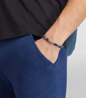 Tateossian Sodalite And Sterling Silver Classic Discs Bracelet