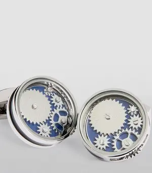 Tateossian Circle Gear Cufflinks - Silver