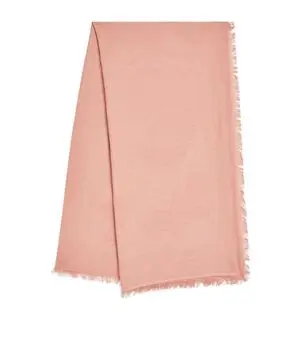 Max Mara Fringed Logo Scarf