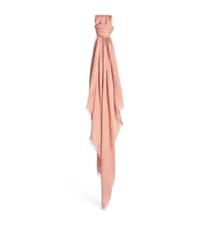 Max Mara Fringed Logo Scarf