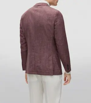 BOSS Wool-silk Check Jacket