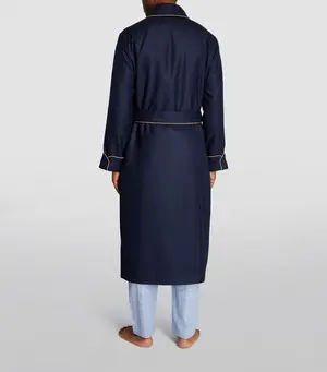 Derek Rose Cashmere-silk Piped Robe