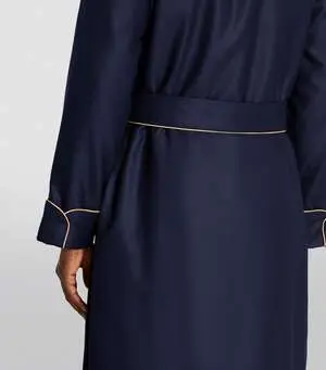 Derek Rose Cashmere-silk Piped Robe