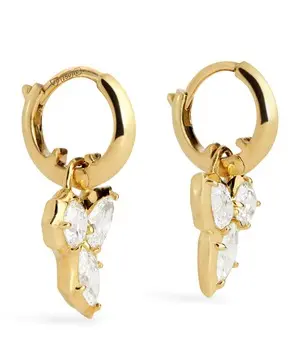 JADE TRAU Yellow And Diamond Poppy Huggie Earrings - Gold