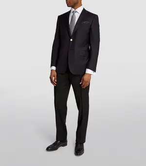 Canali Wool Single-breasted Suit Jacket