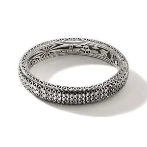 John Hardy Carved Chain Hinged Bangle