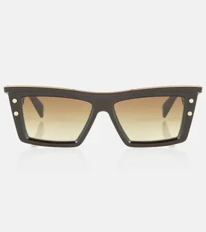 Balmain Logo-embossed Sunglasses - Brown