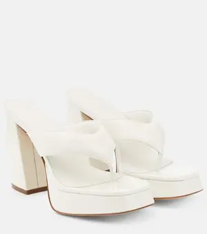 GIA BORGHINI Patent Leather Platform Sandals - White