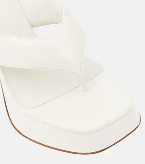 GIA BORGHINI Patent Leather Platform Sandals - White