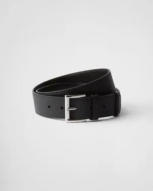Prada Saffiano Leather Belt - Black