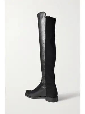 STUART WEITZMAN 5050 Lift Leather And Stretch Over-the-knee Boots - Black