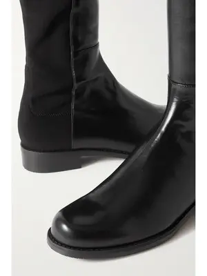 STUART WEITZMAN 5050 Lift Leather And Stretch Over-the-knee Boots - Black