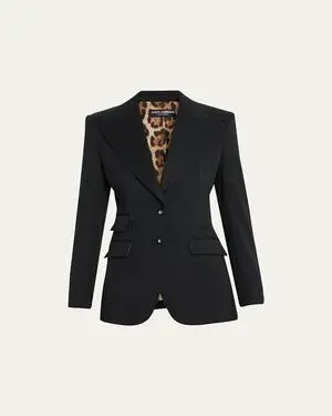 Dolce & Gabbana Wool Blazer Jacket W/ Button Detail