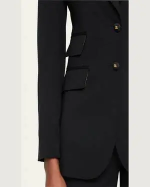 Dolce & Gabbana Wool Blazer Jacket W/ Button Detail