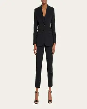 Dolce & Gabbana Wool Blazer Jacket W/ Button Detail