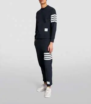 Thom Browne Four-stripe Sweatpants - Navy