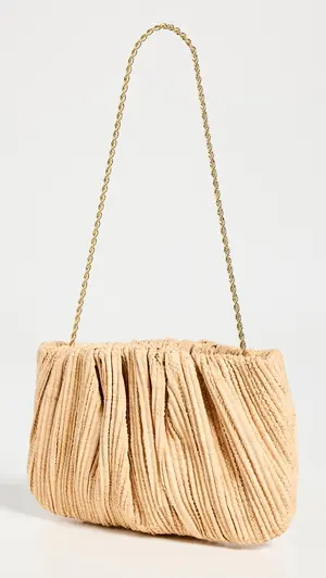 LOEFFLER RANDALL Brit Flat Pleated Pouch - Natural