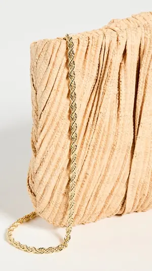 LOEFFLER RANDALL Brit Flat Pleated Pouch - Natural