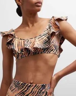 Ulla Johnson Azores Ruffle-trim Bikini Top Fig