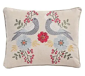 LEVTEX HOME Angelina Bird Embroidered Decorativ Pillow - One-color