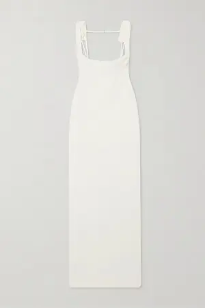 Jacquemus Open-Back Stretch-Knit Maxi Dress Off-white