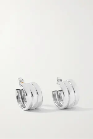 LAURA LOMBARDI Mini Grazia Platinum-plated Recycled Hoop Earrings - Silver