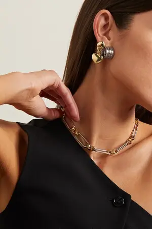 LAURA LOMBARDI Mini Grazia Platinum-plated Recycled Hoop Earrings