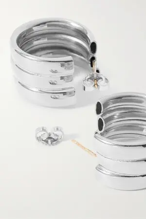 LAURA LOMBARDI Mini Grazia Platinum-plated Recycled Hoop Earrings