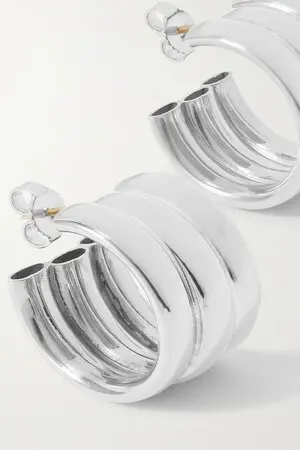 LAURA LOMBARDI Mini Grazia Platinum-plated Recycled Hoop Earrings