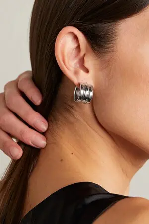 LAURA LOMBARDI Mini Grazia Platinum-plated Recycled Hoop Earrings
