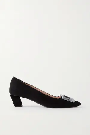 ROGER VIVIER Belle Vivier 45 Suede Pumps - Black