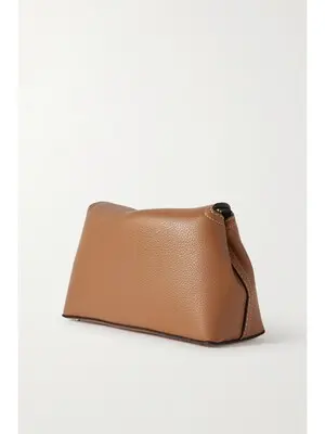 TOTEME T-lock Textured-leather Clutch - Brown