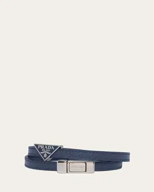 Prada Saffiano Leather Bracelet - Blue