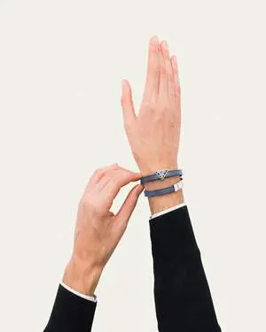Prada Saffiano Leather Bracelet - Blue